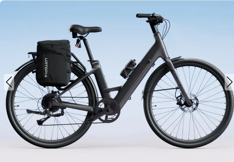 Carbon Fiber Lightweight Step Thru Electric Bike in Matte Black